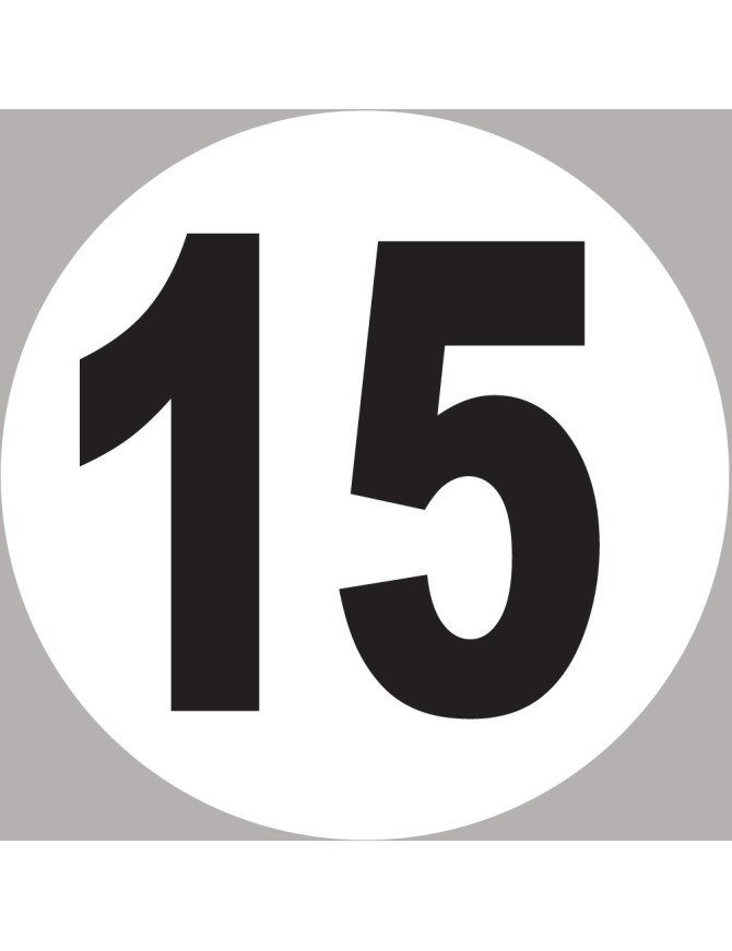 numéro 15 - 5x5cm - Sticker/autocollant