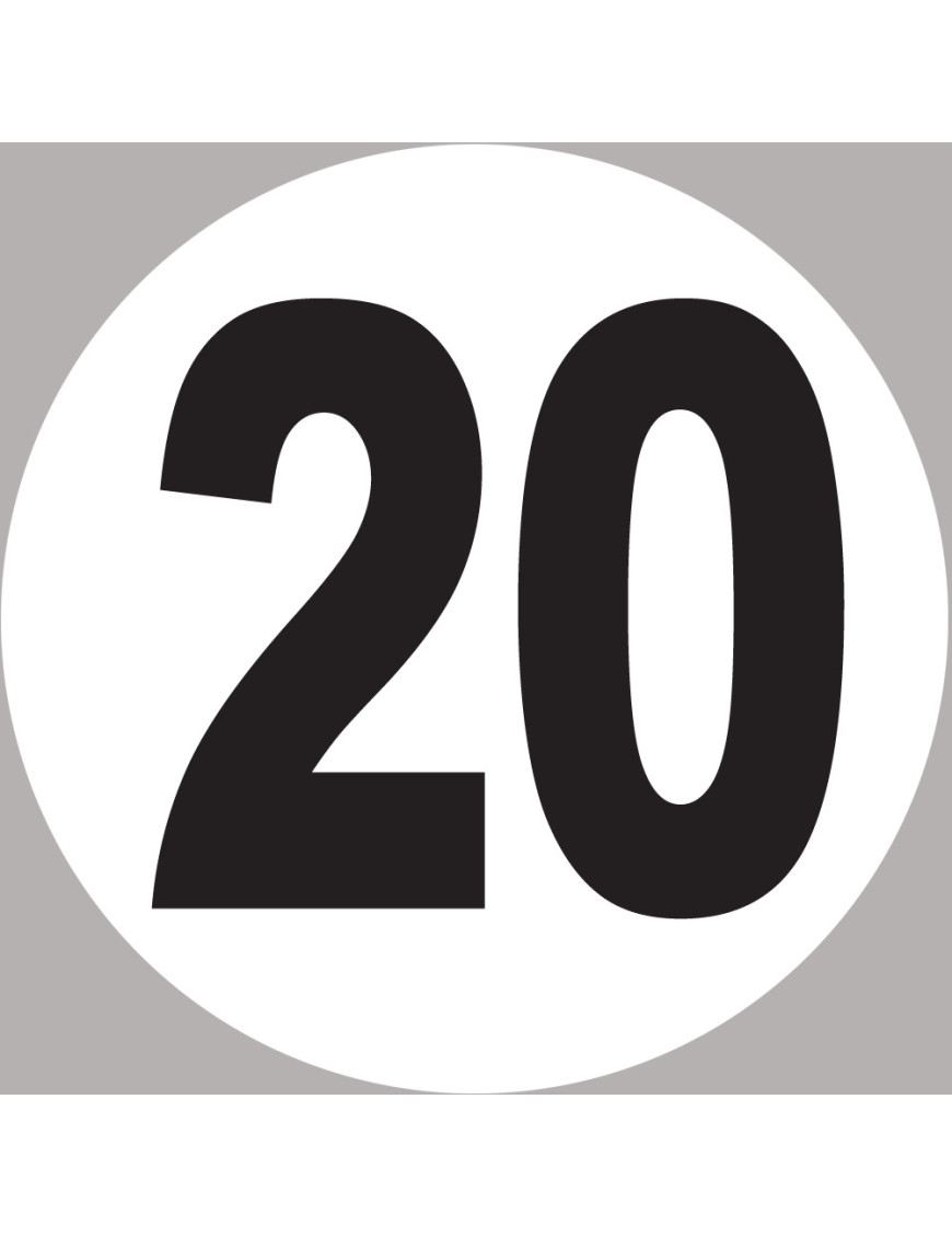 numéro 20 - 20x20cm - Sticker/autocollant