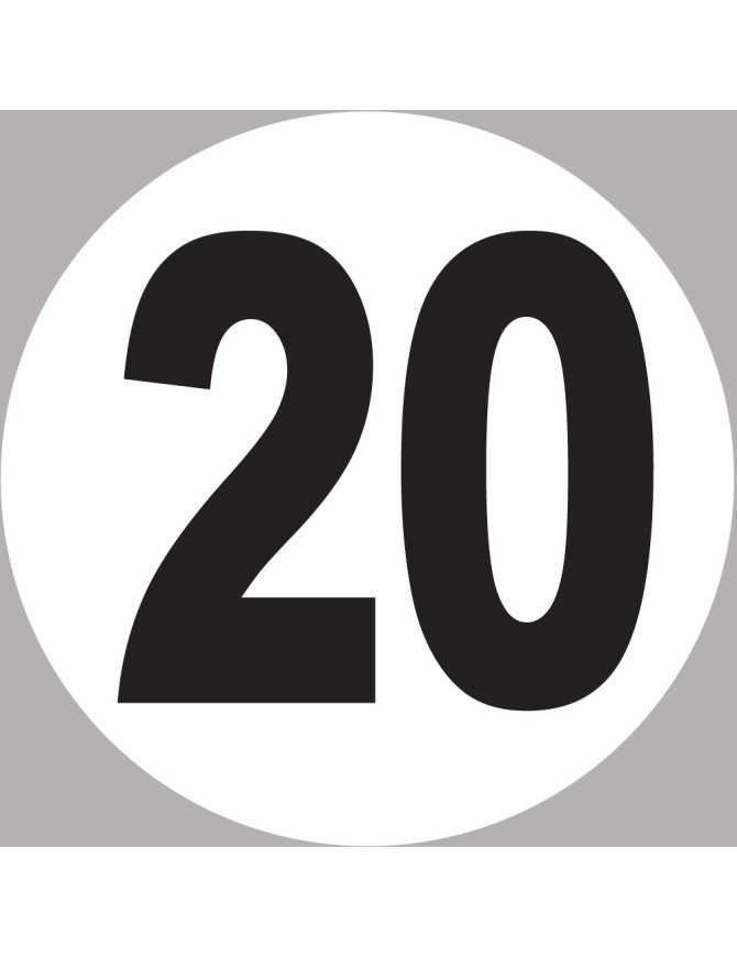 numéro 20 - 20x20cm - Sticker/autocollant