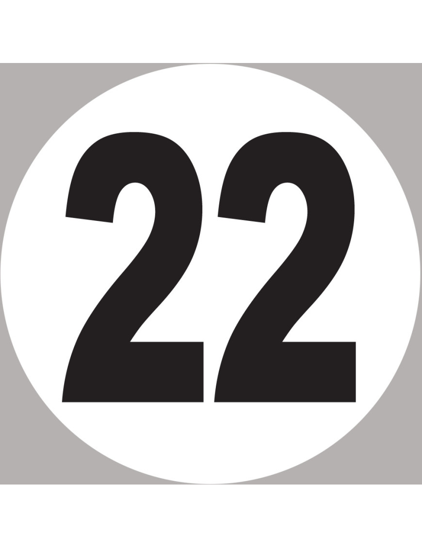 numéro 22 - 15x15cm - Sticker/autocollant