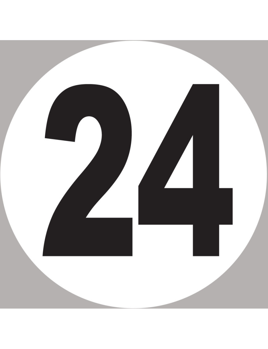 numéro 24 - 20x20cm - Sticker/autocollant