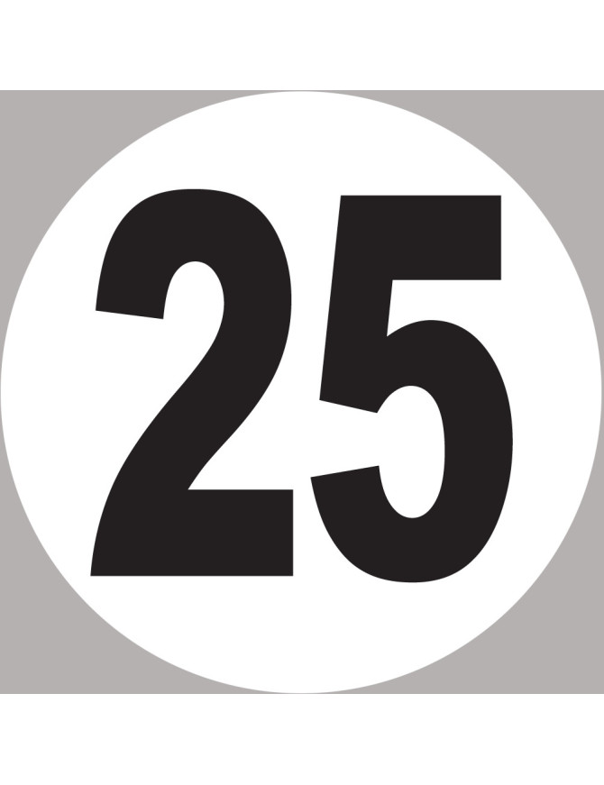 numéro 25 - 10x10cm - Sticker/autocollant