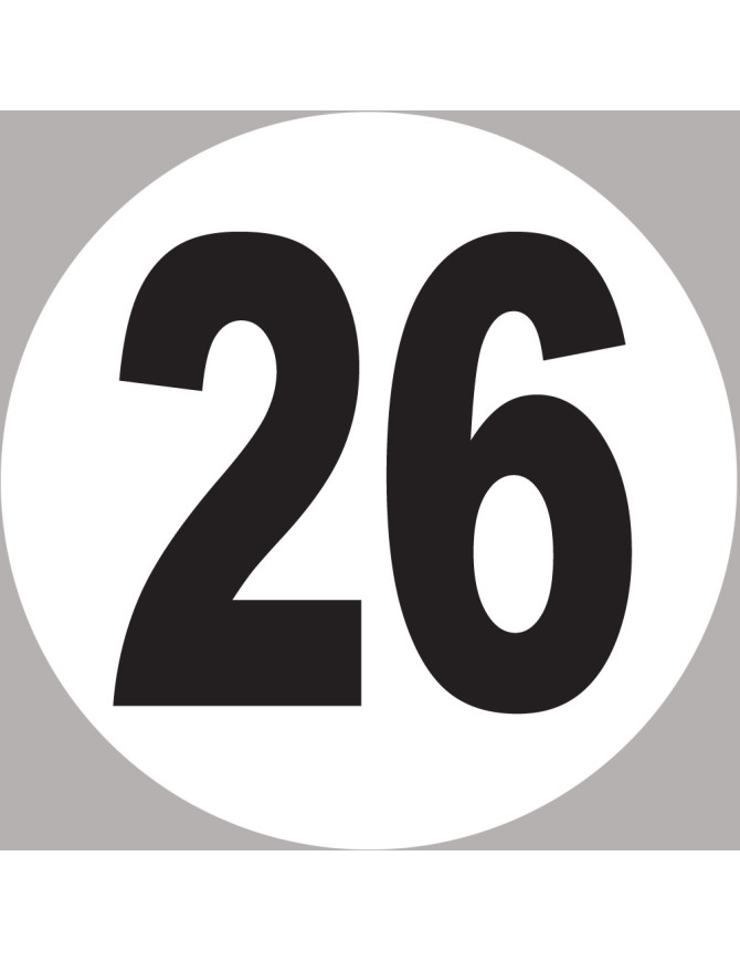 numéro 26 - 5x5cm - Sticker/autocollant