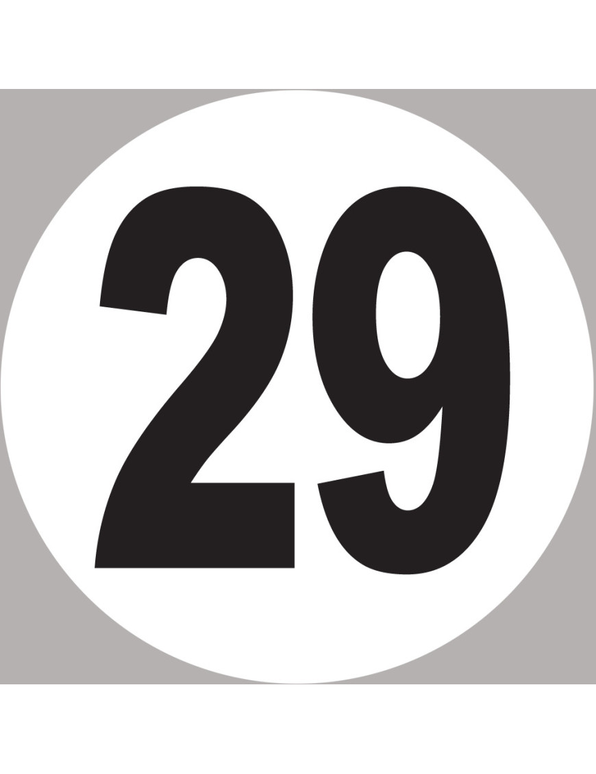 numéro 29 - 15x15cm - Sticker/autocollant