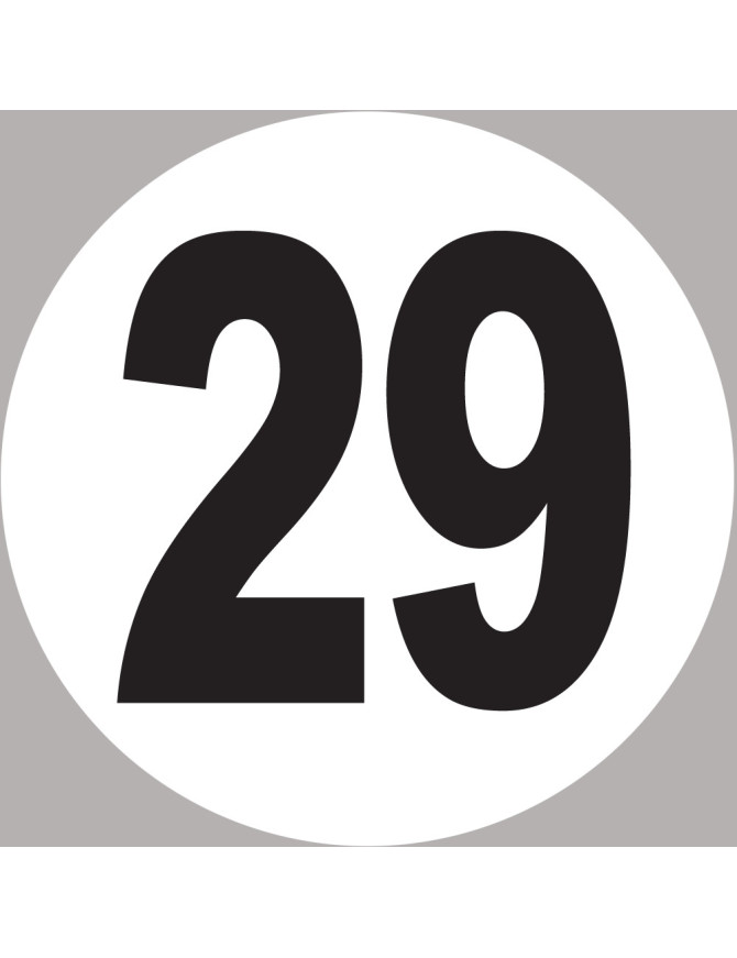 numéro 29 - 15x15cm - Sticker/autocollant