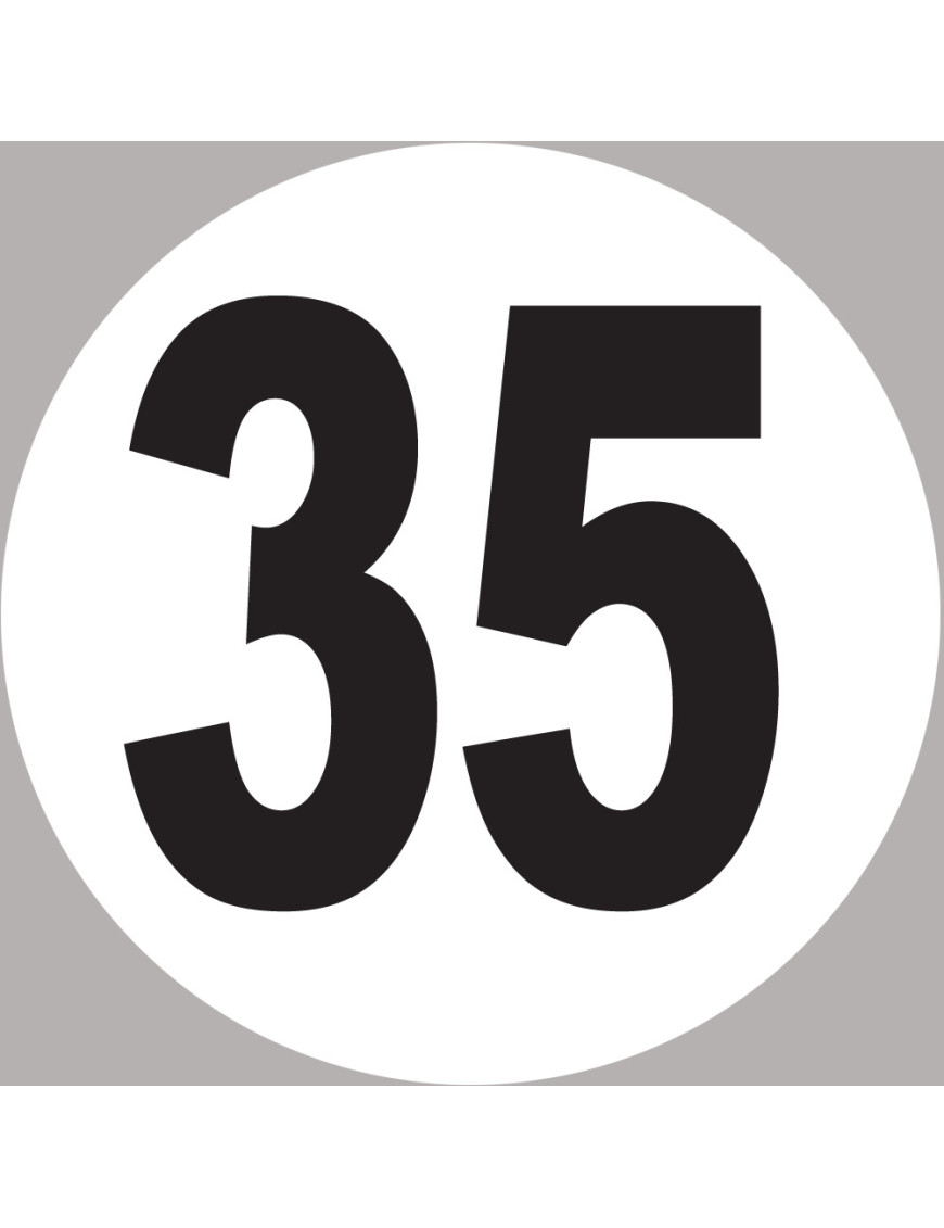 numéro 35 - 10x10cm - Sticker/autocollant