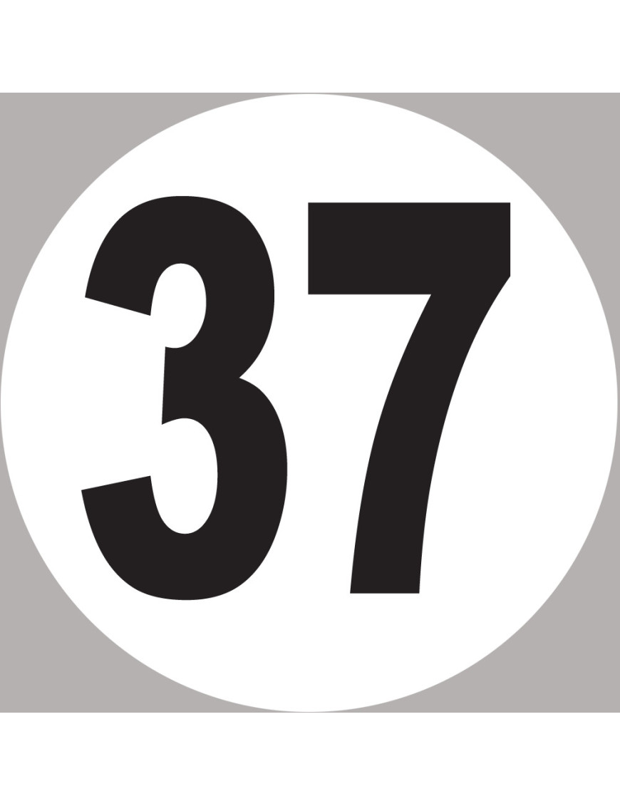 numéro 37 - 15x15cm - Sticker/autocollant