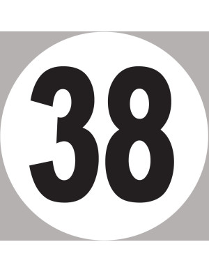 numéro 38 - 5x5cm - Sticker/autocollant