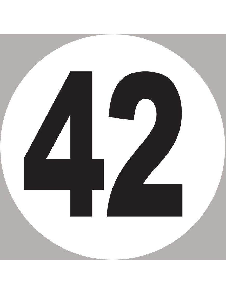 numéro 42 - 20x20cm - Sticker/autocollant