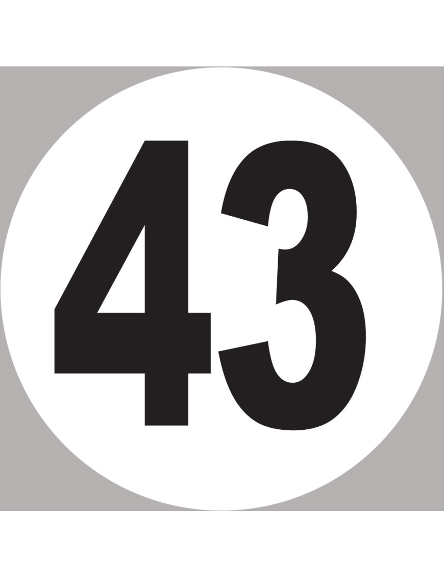 numéro 43 - 20x20cm - Sticker/autocollant