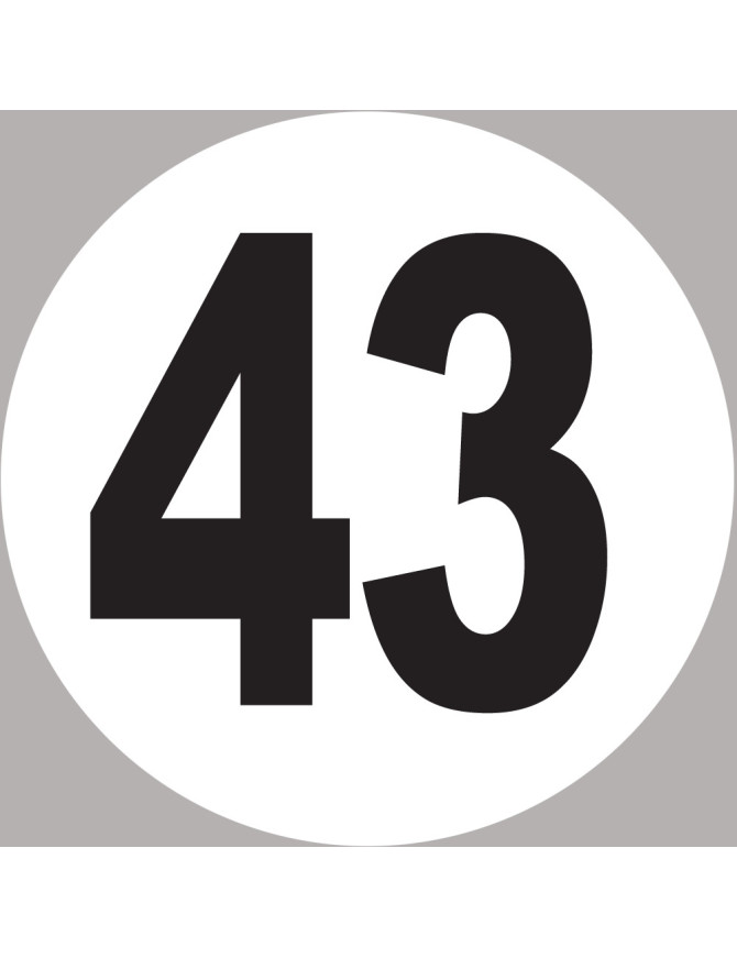 numéro 43 - 20x20cm - Sticker/autocollant