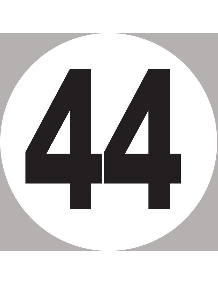 numéro 44 - 10x10cm - Sticker/autocollant