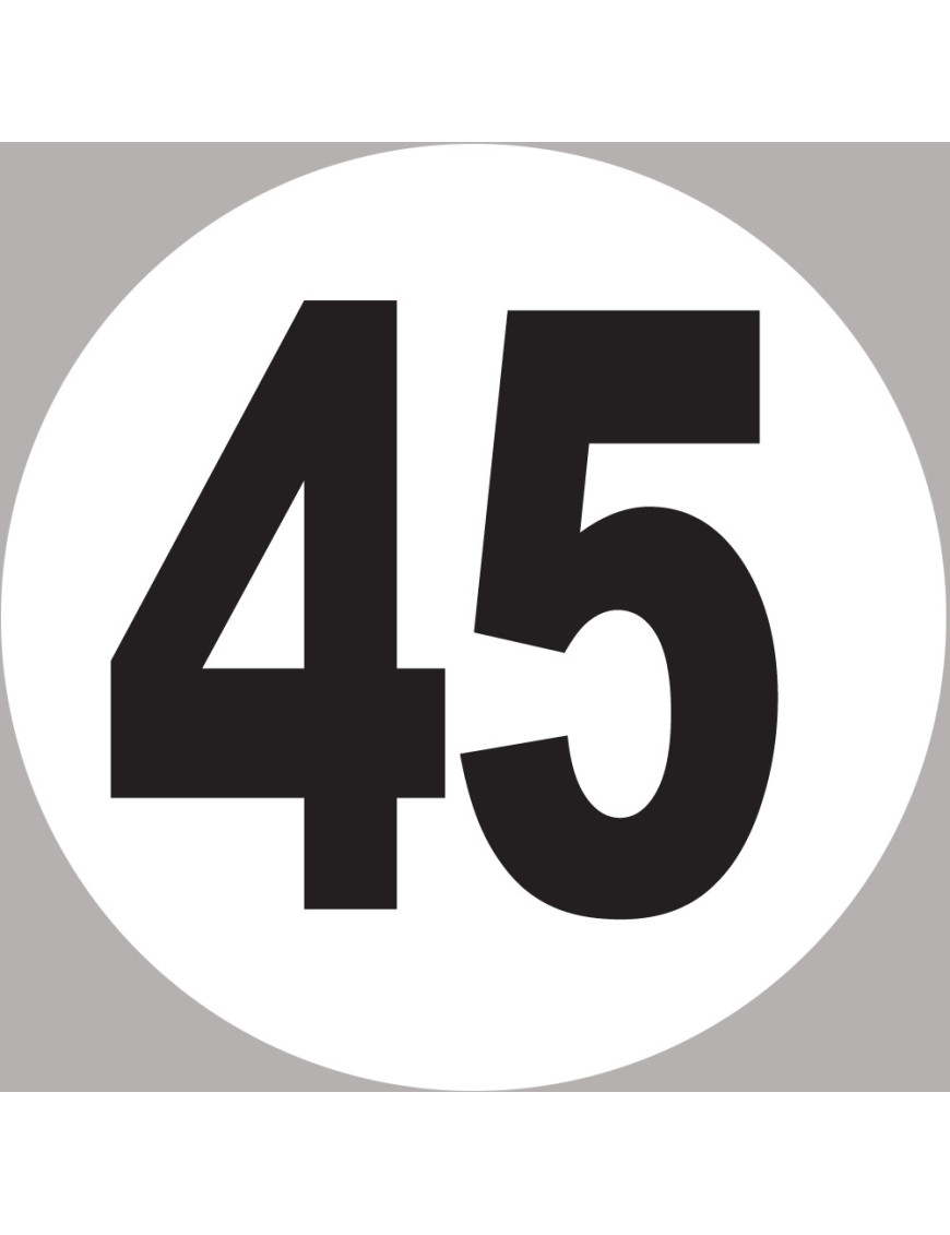 numéro 45 - 20x20cm - Sticker/autocollant