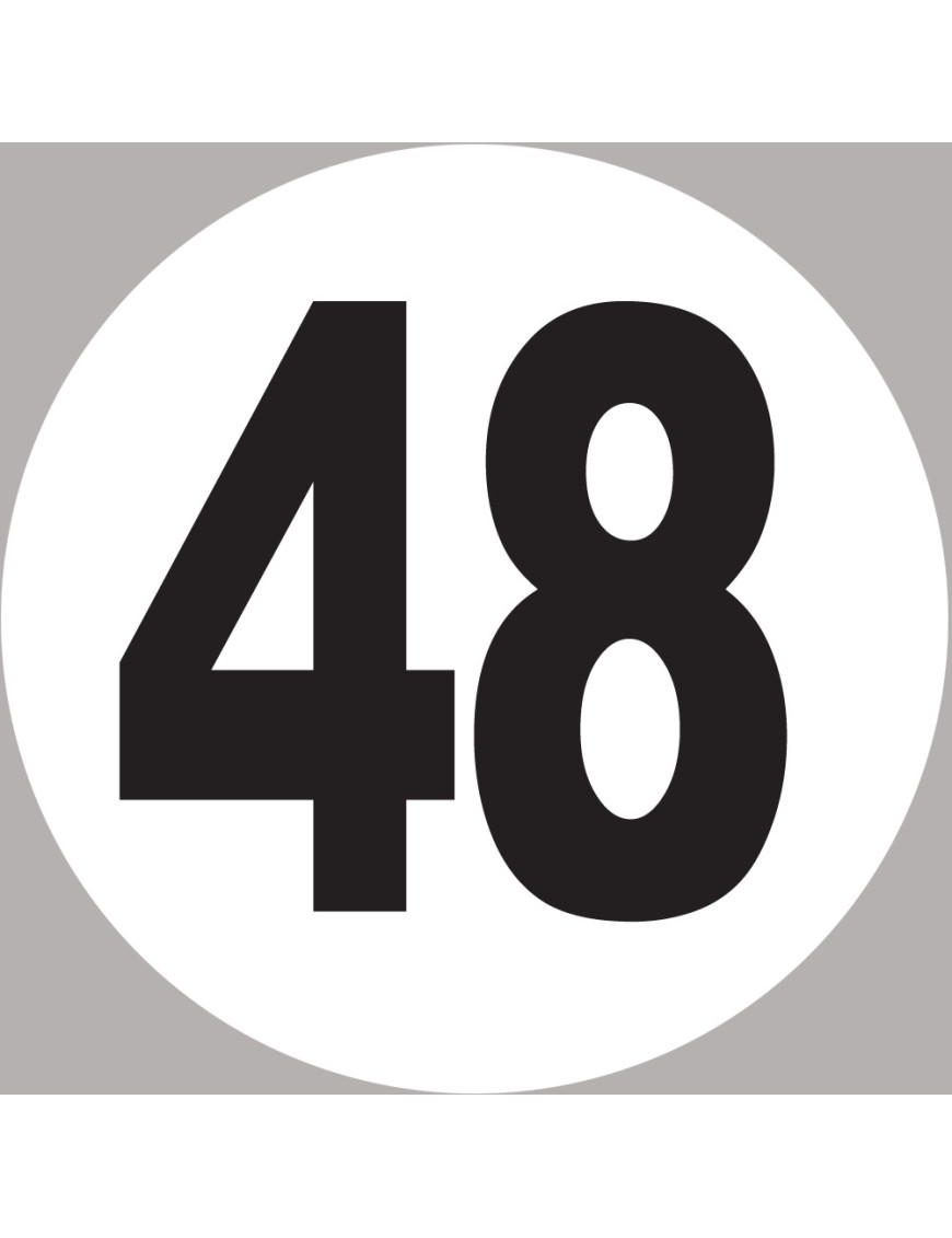 numéro 48 - 20x20cm - Sticker/autocollant