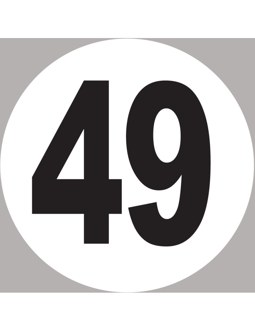 numéro 49 - 20x20cm - Sticker/autocollant