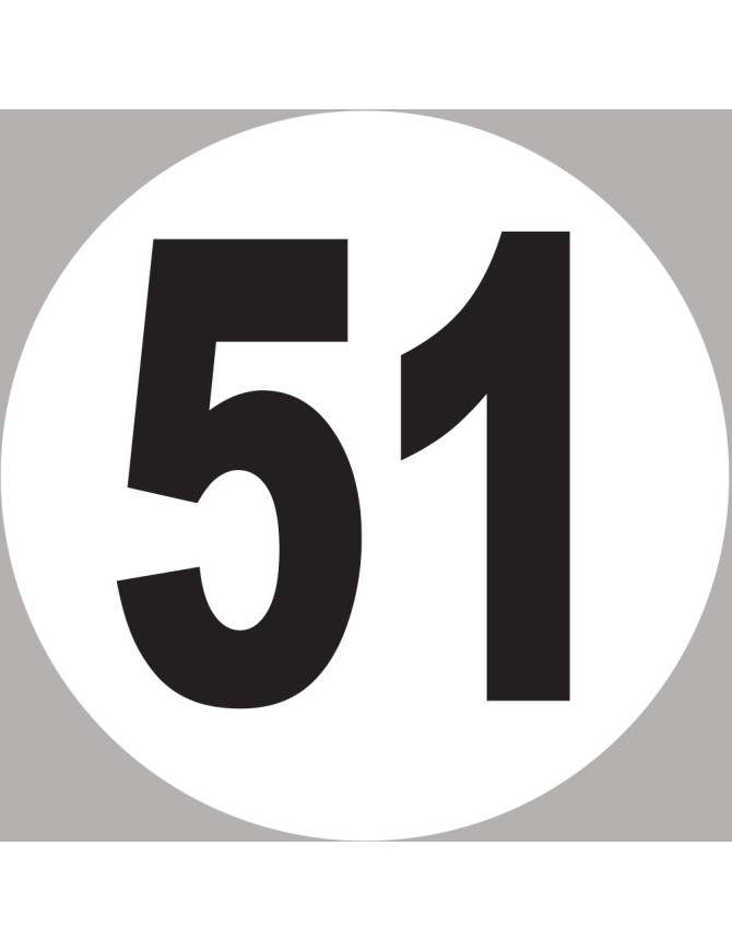 numéro 51 - 15x15cm - Sticker/autocollant