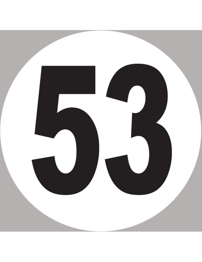 numéro 53 - 15x15cm - Sticker/autocollant