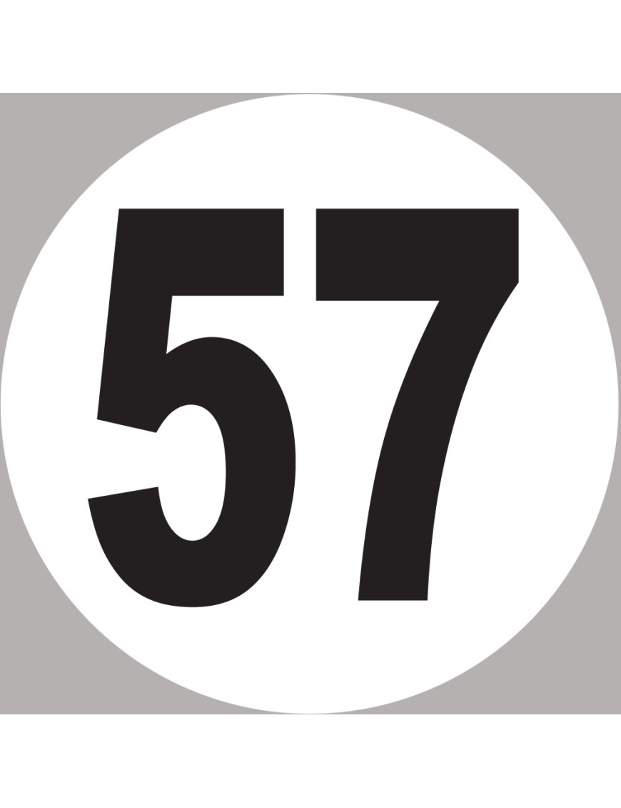 Sticker / autocollant : numéro 57 - 20x20cm