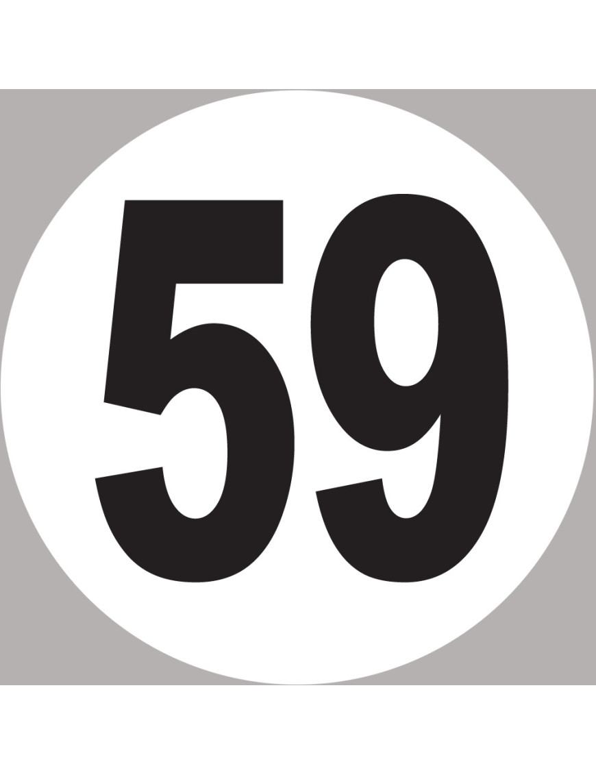 numéro 59 - 20x20cm - Sticker/autocollant