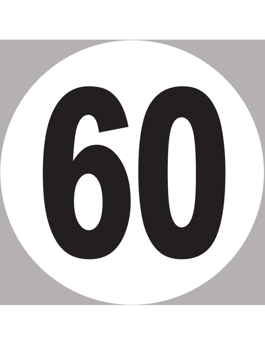 numéro 60 - 10x10cm - Sticker/autocollant