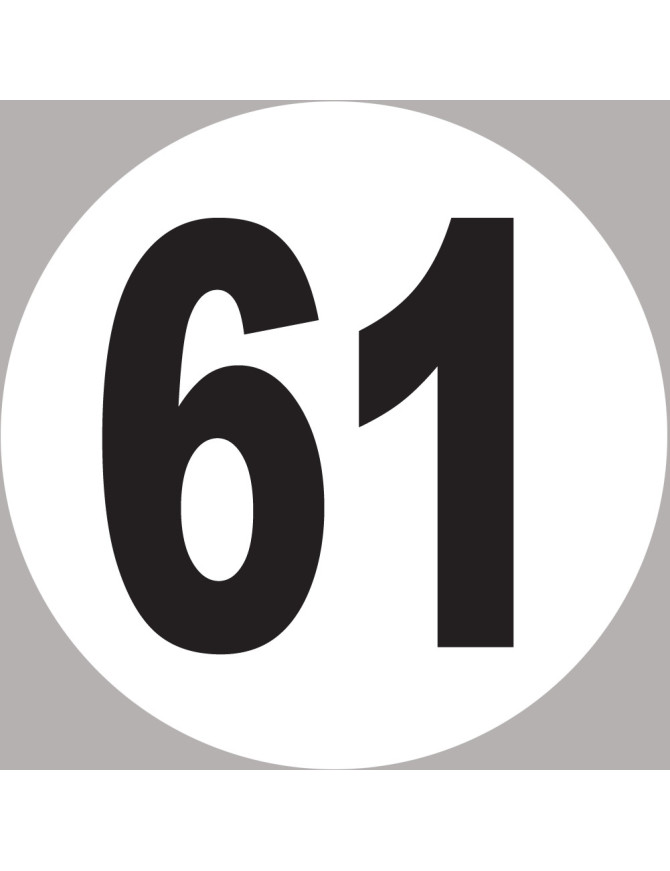 numéro 61 - 15x15cm - Sticker/autocollant
