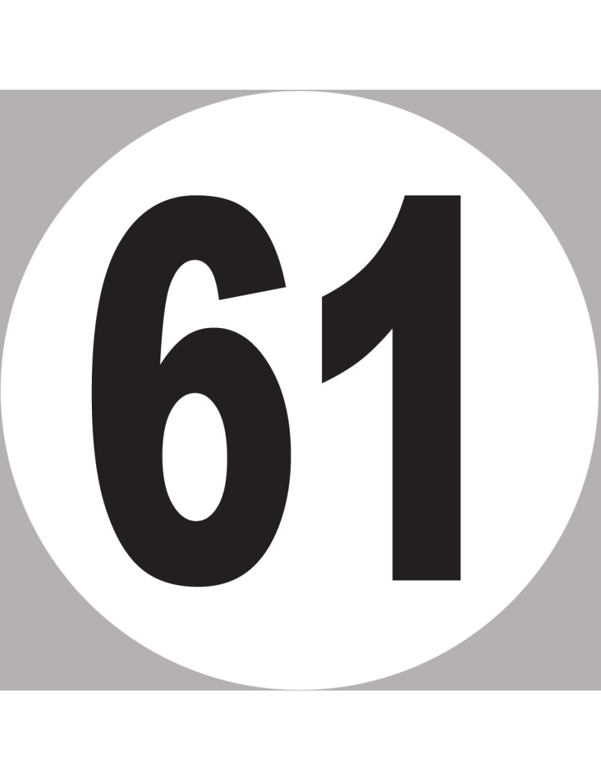 numéro 61 - 20x20cm - Sticker/autocollant