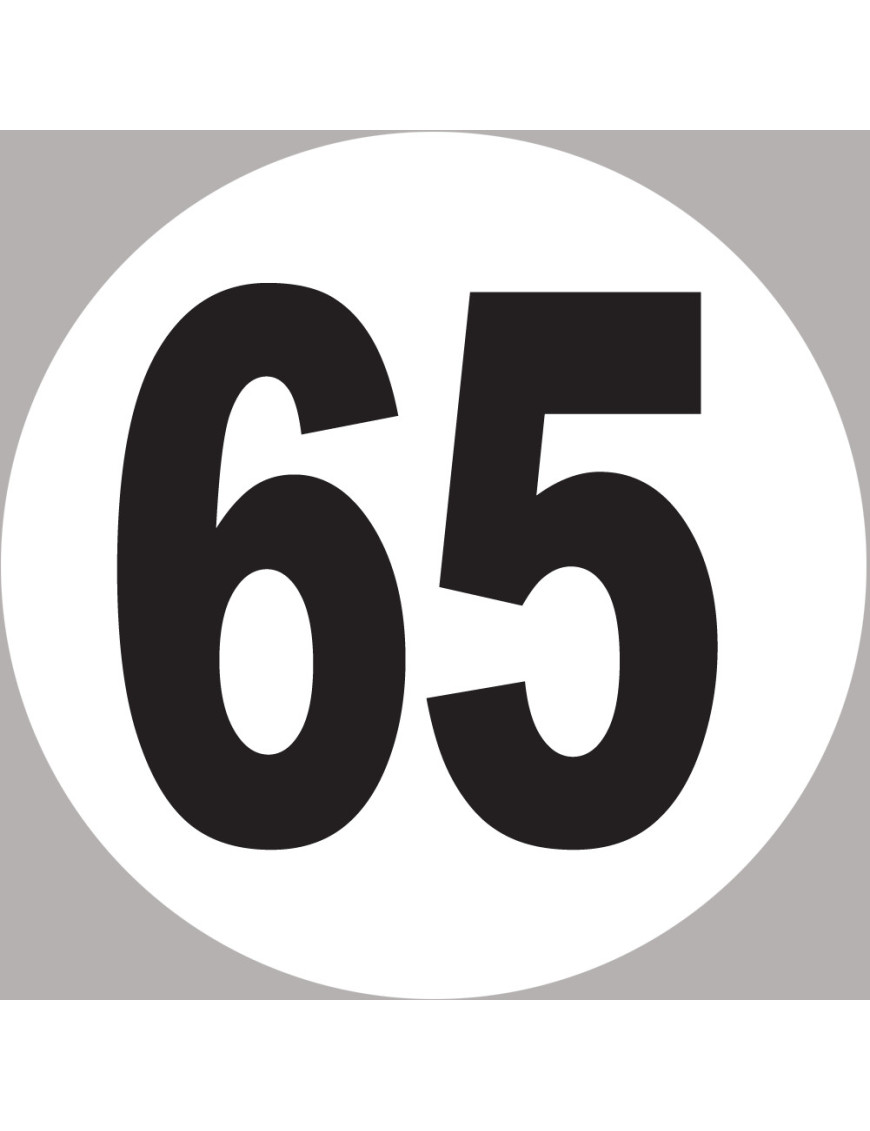 numéro 65 - 15x15cm - Sticker/autocollant