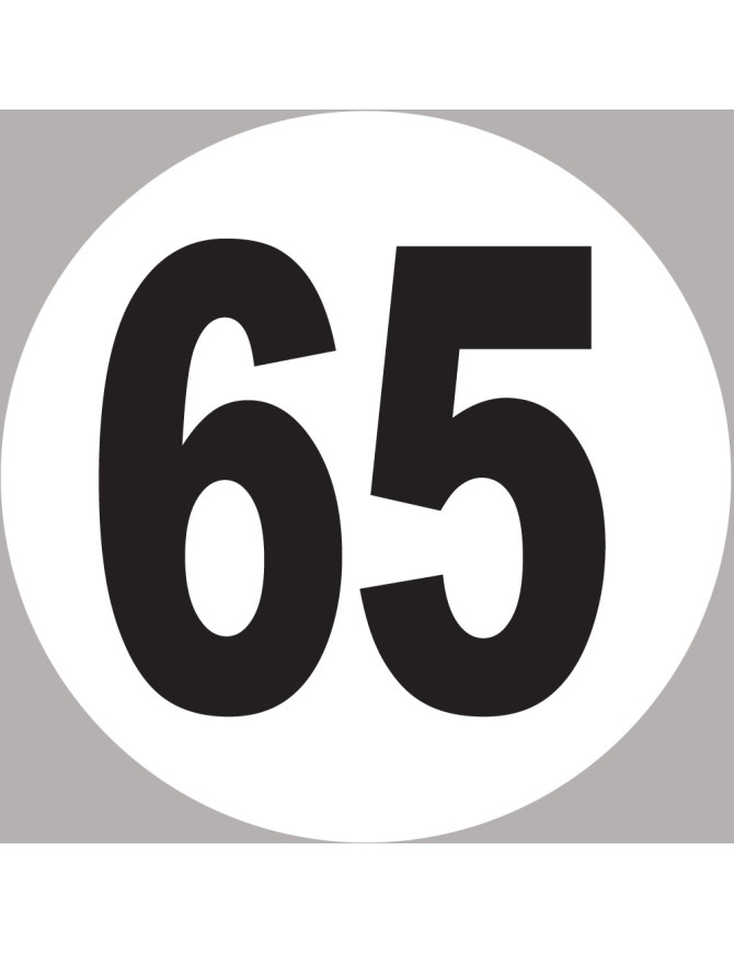 numéro 65 - 20x20cm - Sticker/autocollant