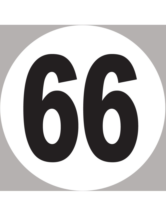 numéro 66 - 15x15cm - Sticker/autocollant