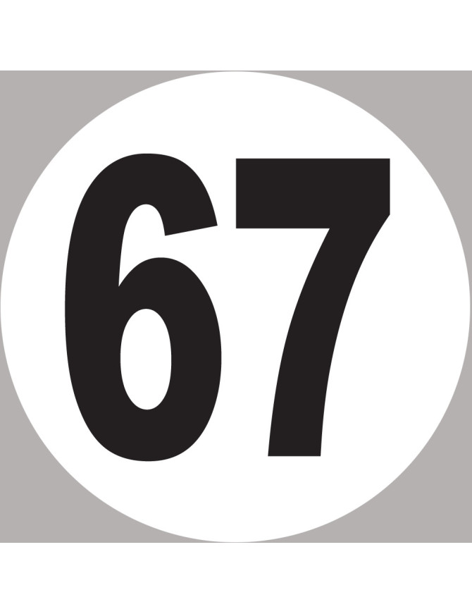 numéro 67 - 20x20cm - Sticker/autocollant