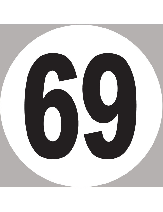numéro 69 - 10x10cm - Sticker/autocollant