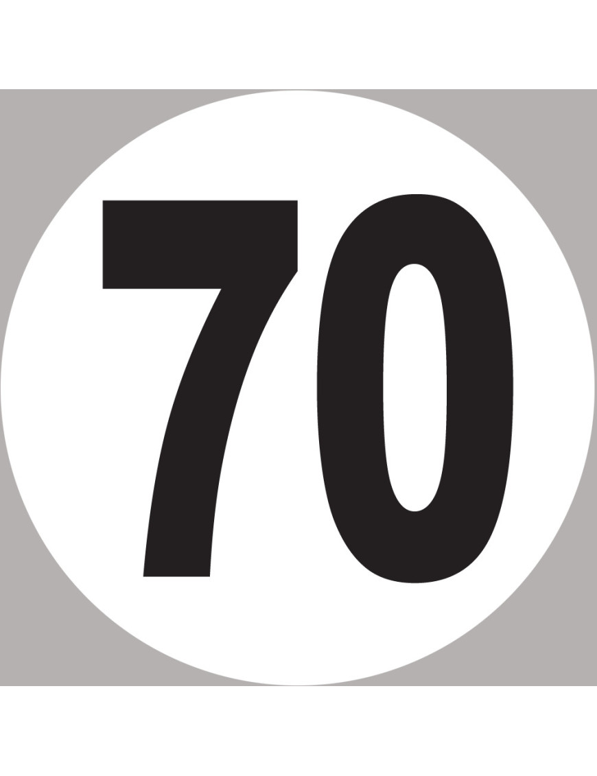 numéro 70 - 20x20cm - Sticker/autocollant