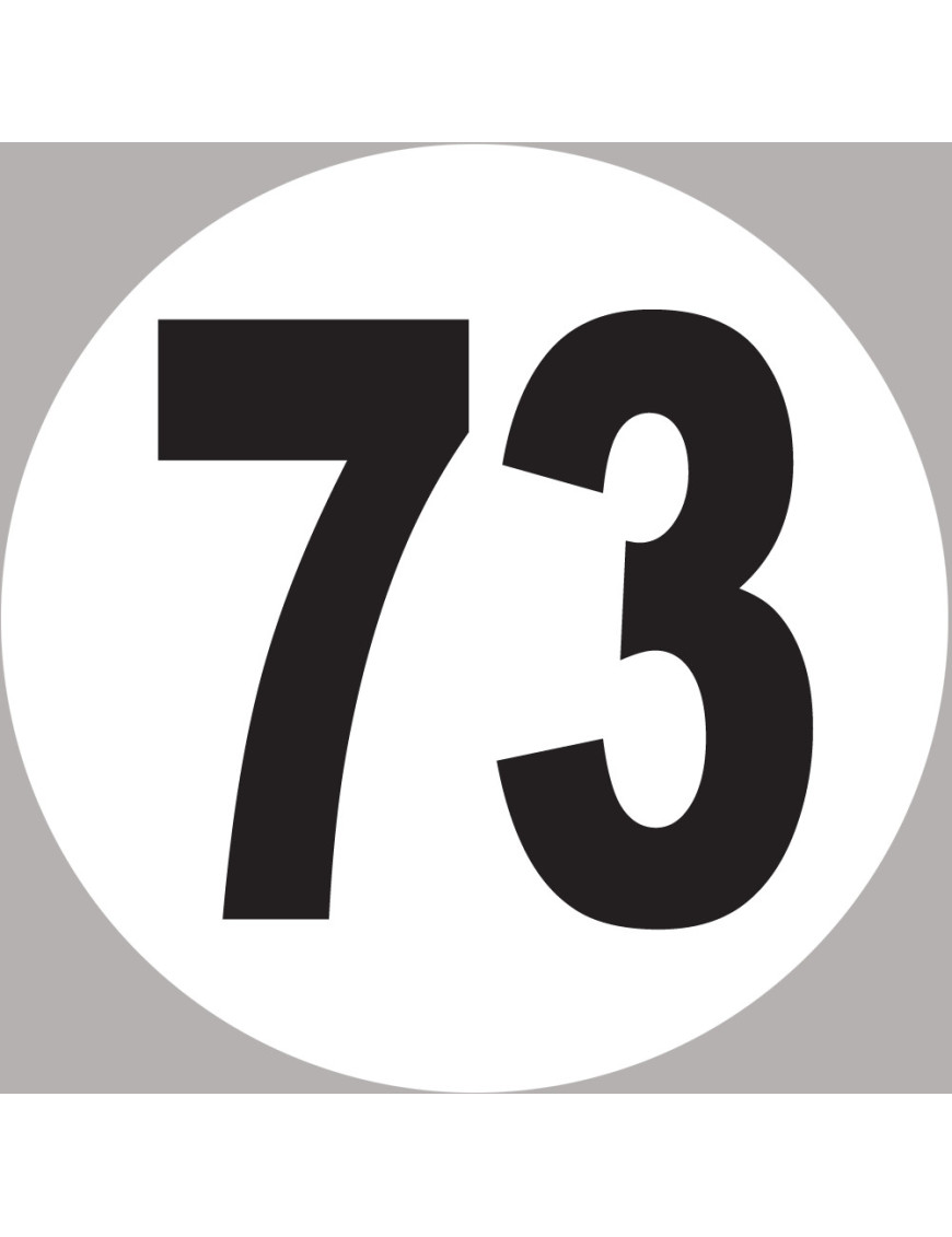 numéro 73 - 15x15cm - Sticker/autocollant