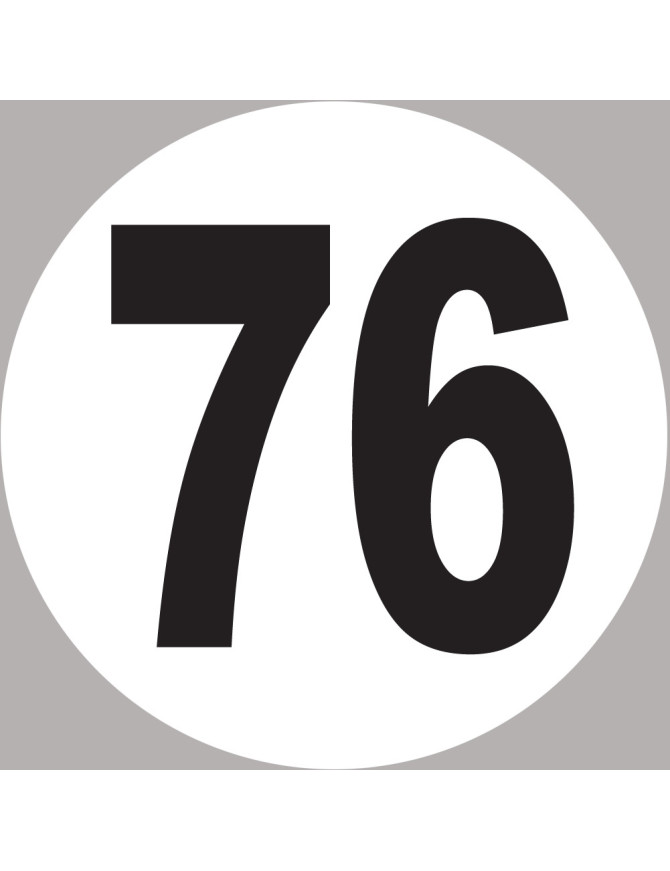 numéro 76 - 5x5cm - Sticker/autocollant