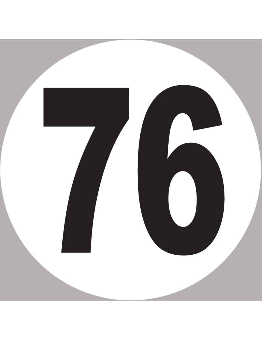 numéro 76 - 15x15cm - Sticker/autocollant