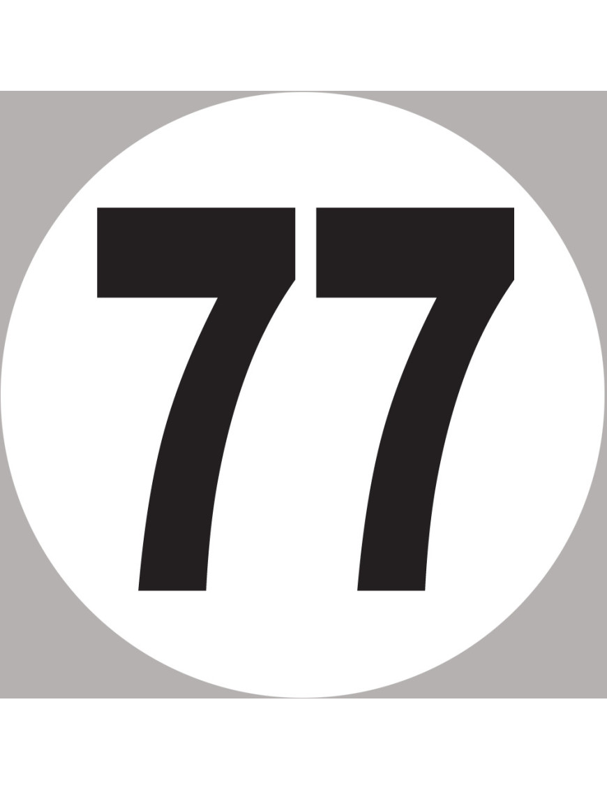 numéro 77 - 5x5cm - Sticker/autocollant