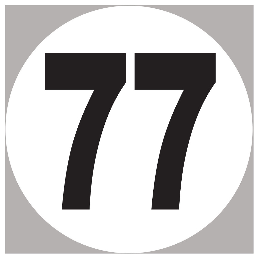 numéro 77 - 15x15cm - Sticker/autocollant