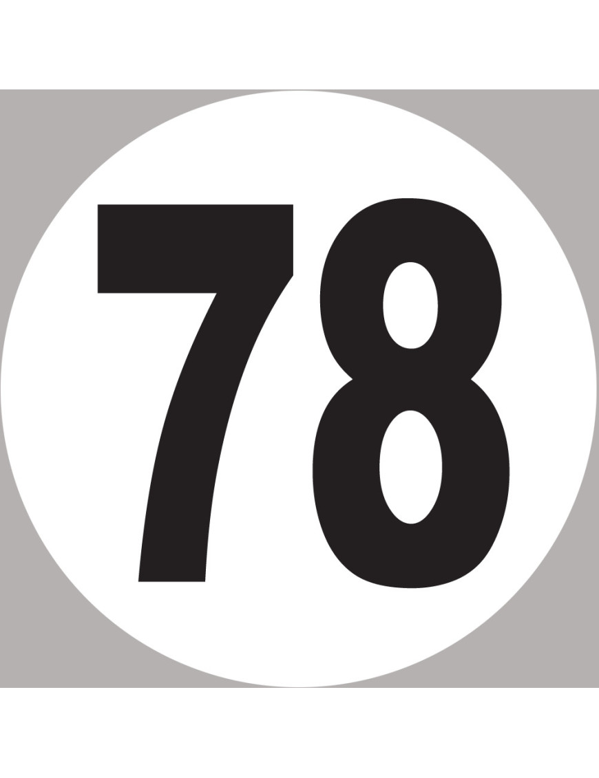 numéro 78 - 10x10cm - Sticker/autocollant