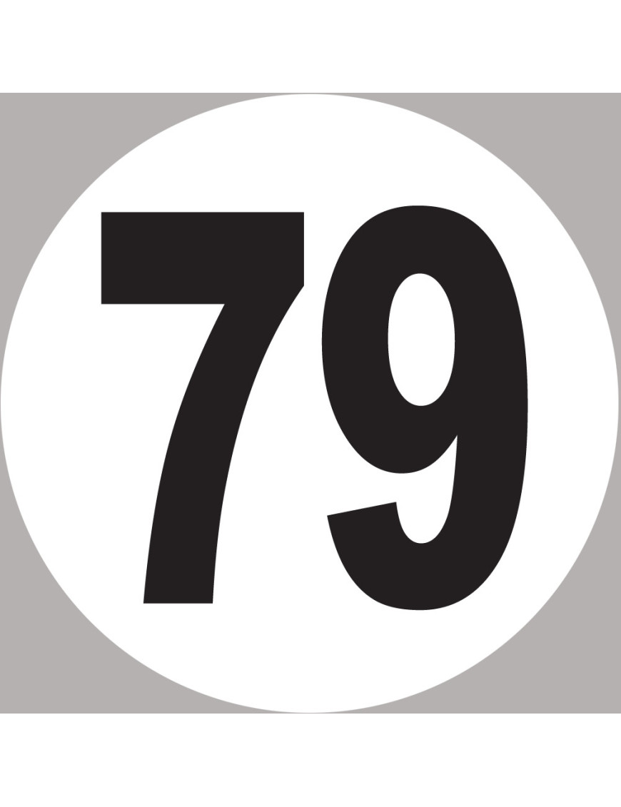numéro 79 - 10x10cm - Sticker/autocollant