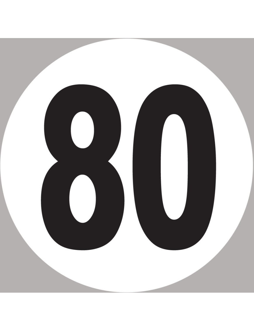 numéro 80 - 15x15cm - Sticker/autocollant