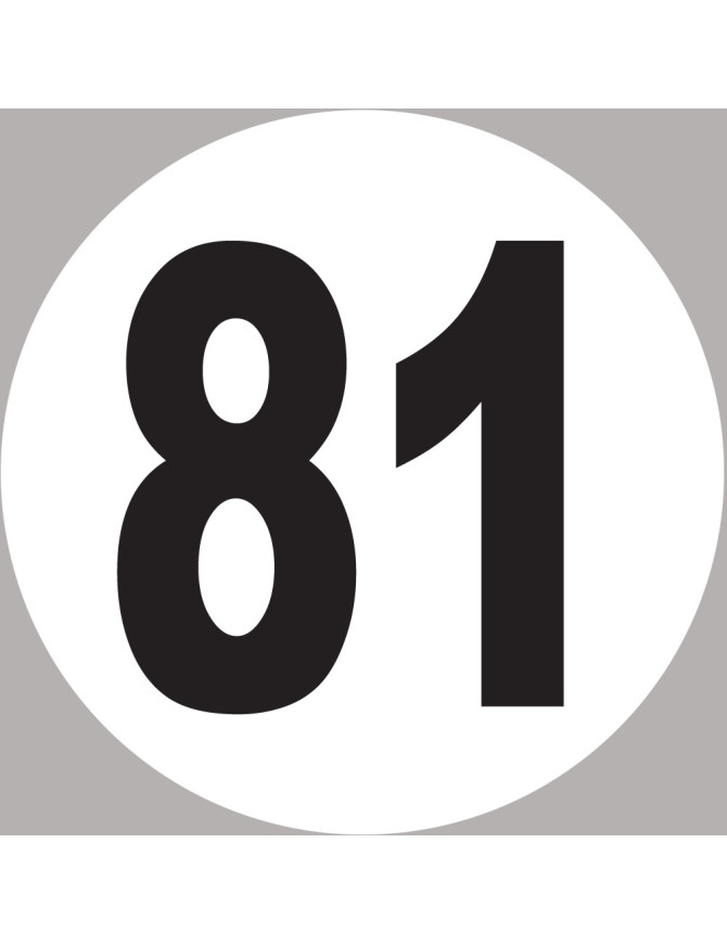 numéro 81 - 5x5cm - Sticker/autocollant