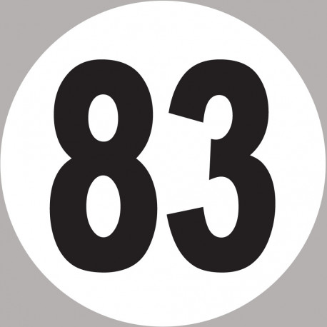 Sticker / autocollant : numéro 83 - 5x5cm Sticker / autocollant : numéro 83 - 5x5cm