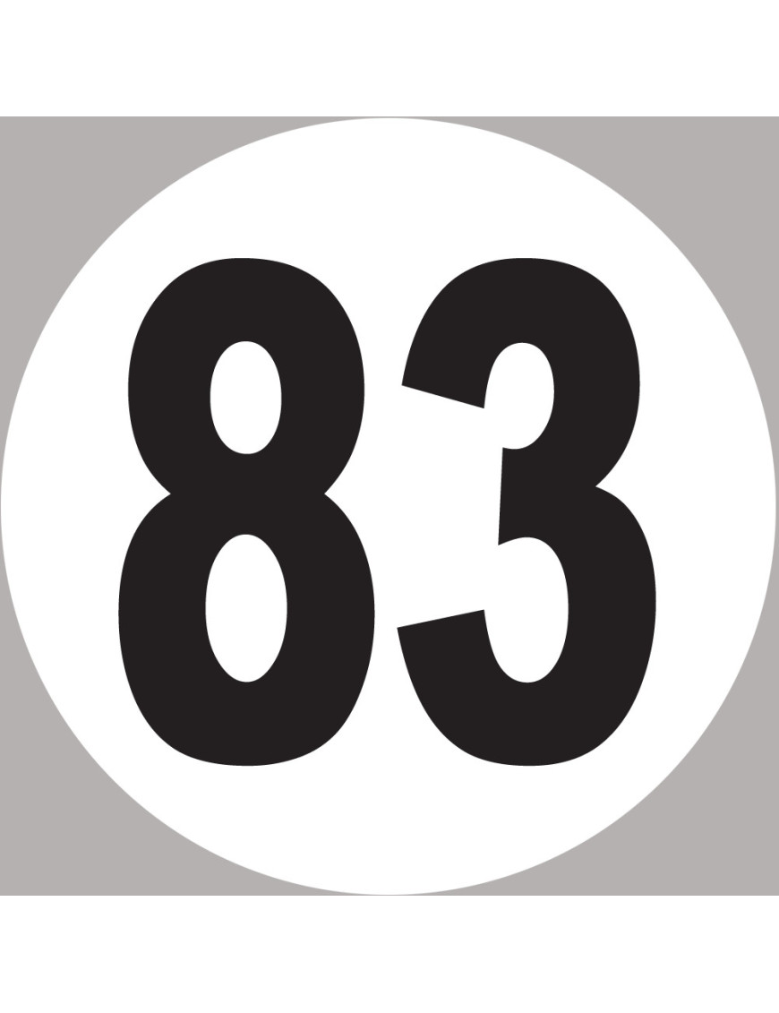 numéro 83 - 20x20cm - Sticker/autocollant