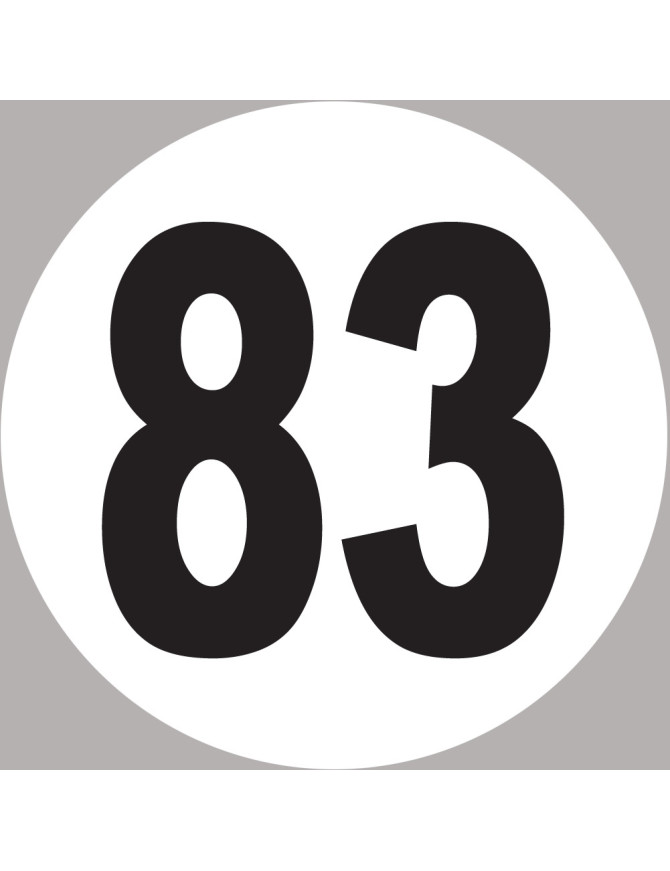 numéro 83 - 20x20cm - Sticker/autocollant