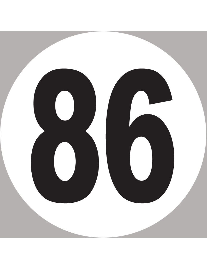 numéro 86 - 5x5cm - Sticker/autocollant