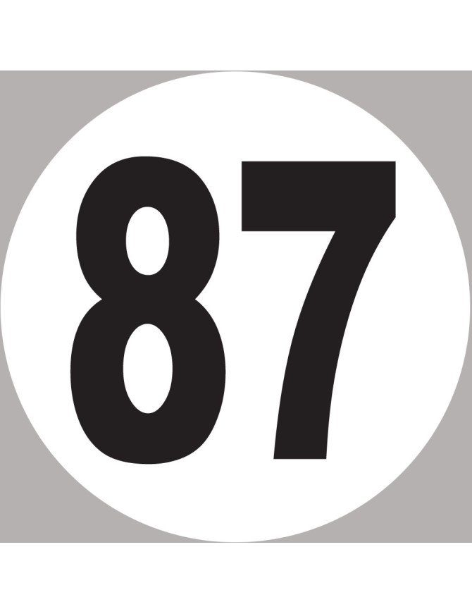 numéro 87 - 5x5cm - Sticker/autocollant