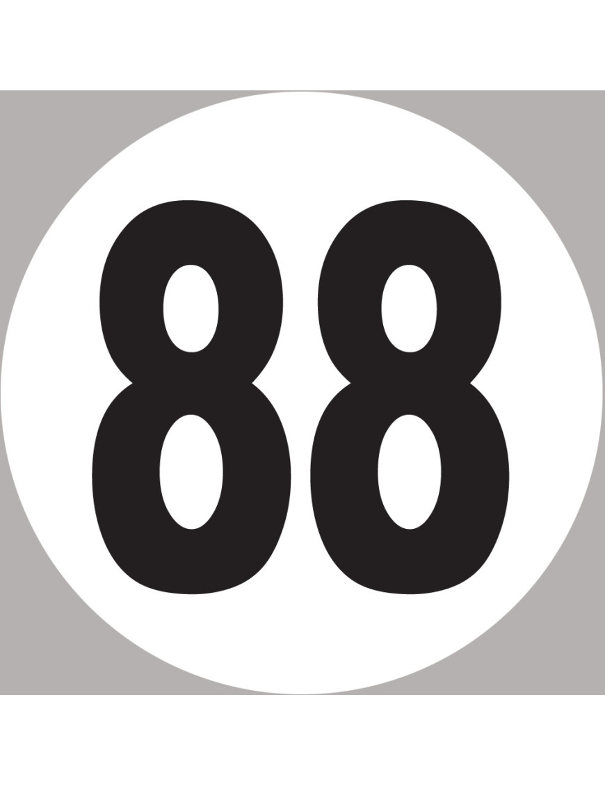 numéro 88 - 10x10cm - Sticker/autocollant