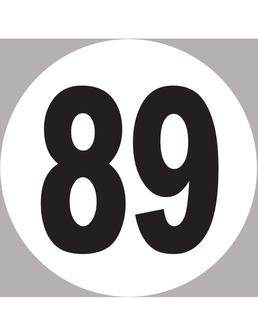 numéro 89 - 15x15cm - Sticker/autocollant
