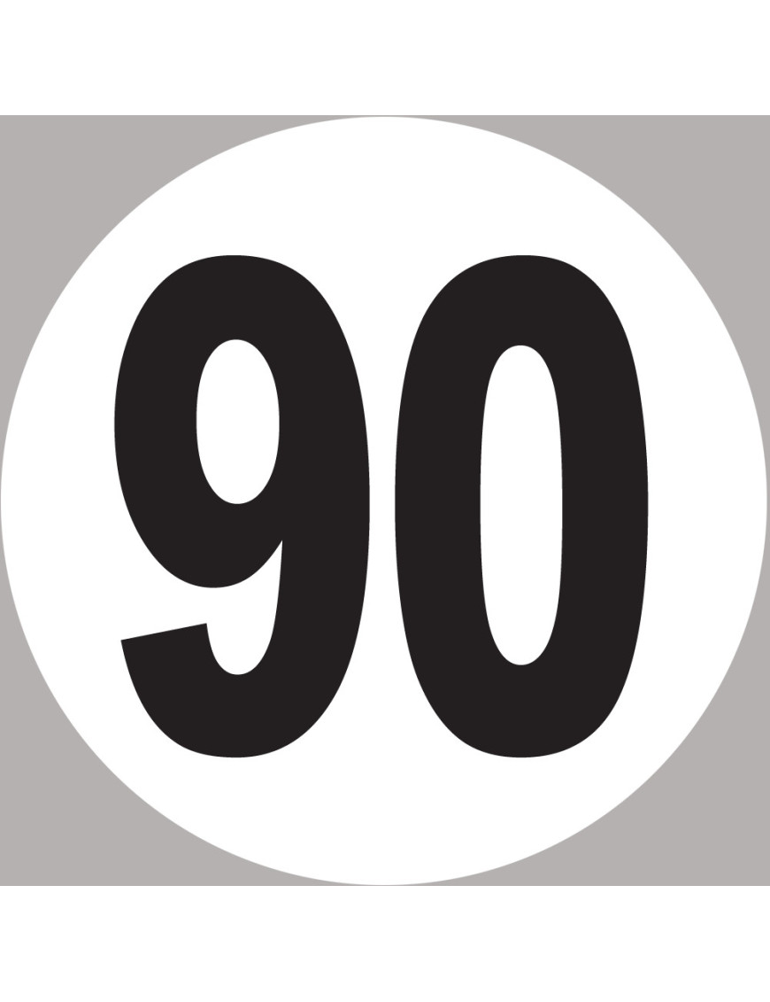 numéro 90 - 10x10cm - Sticker/autocollant