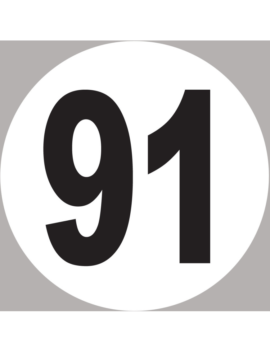 numéro 91 - 10x10cm - Sticker/autocollant
